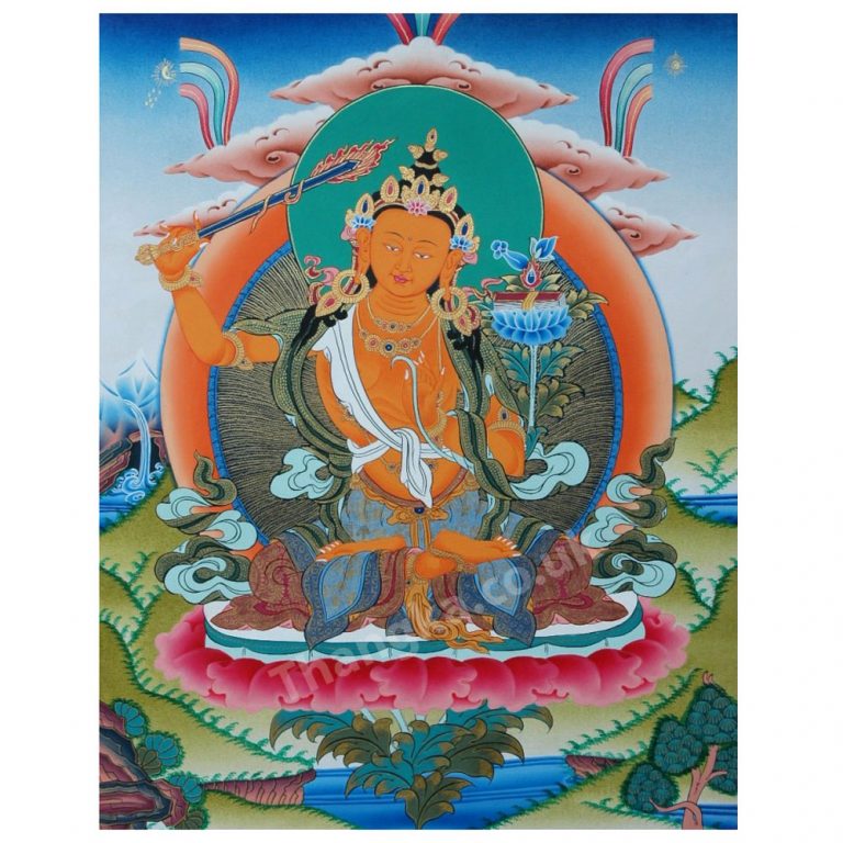 Manjusri - Thangka - For wisdom & learning - Tibet Enterprise